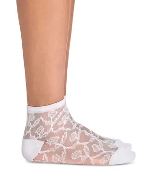 STEMS Sydney Sheer Lace Socks - White