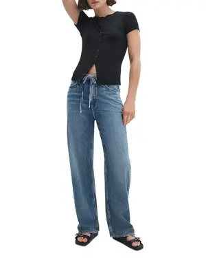 Rag & Bone The Knit Button Tee - Black