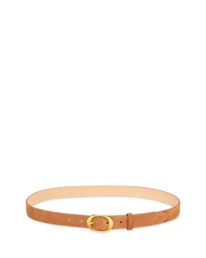 Rag & Bone Vera Slim Suede Belt - Light Cognoc Suede