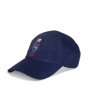 Polo Ralph Lauren Linen Bear Baseball Cap Newport Navy