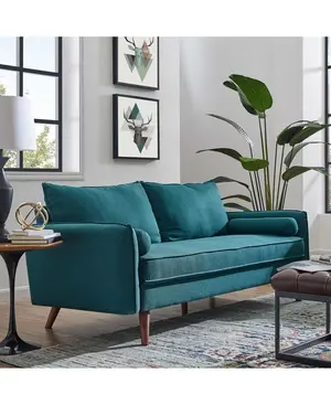 MODWAY Revive Upholstered Fabric Sofa - Teal