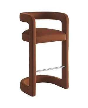 MODWAY Winslow Performance Velvet Bar Stool - Rust