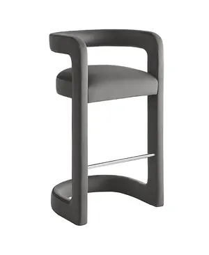 MODWAY Winslow Performance Velvet Bar Stool - Storm Gray