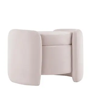 MODWAY Nebula Upholstered Performance Velvet Ottoman - Pink