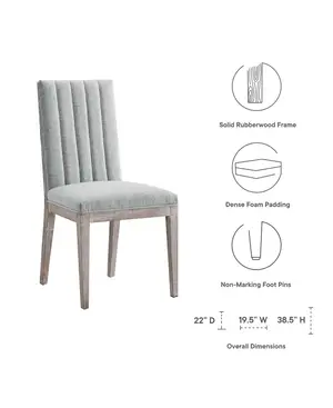 MODWAY Maisonette French Vintage Tufted Fabric Dining Side Chairs, Set Of 2