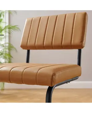 MODWAY Parity Faux Leather Dining Side Chairs, Set Of 2