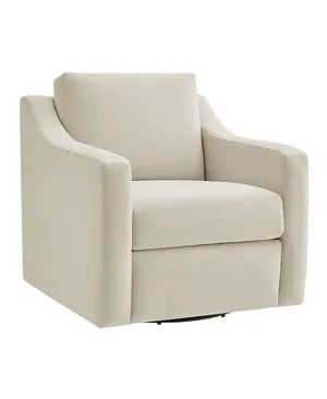 MODWAY Liora Performance Velvet Armchair Alabaster