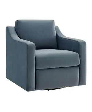 MODWAY Liora Performance Velvet Armchair - Cadet Blue
