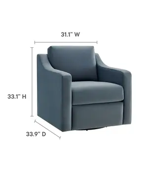 MODWAY Liora Performance Velvet Armchair - Cadet Blue