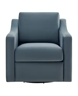 MODWAY Liora Performance Velvet Armchair - Cadet Blue