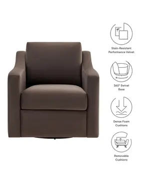 MODWAY Liora Performance Velvet Armchair - Chocolate