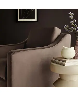 MODWAY Liora Performance Velvet Armchair - Chocolate