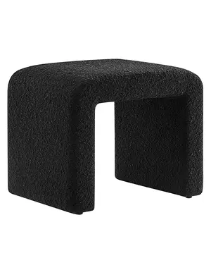 MODWAY Simba Boucle Fabric Waterfall Stool - Black