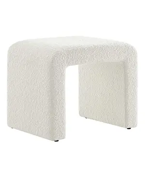 MODWAY Simba Boucle Fabric Waterfall Stool - Ivory