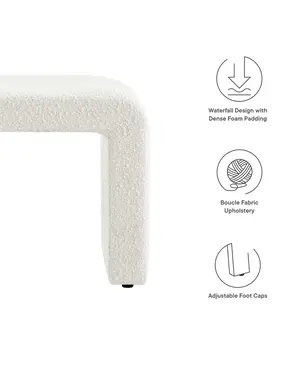 MODWAY Simba Boucle Fabric Waterfall Stool - Ivory