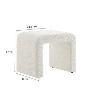 MODWAY Simba Boucle Fabric Waterfall Stool - Ivory