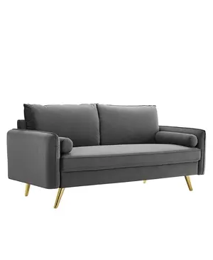 MODWAY Revive Performance Velvet Sofa - Gray