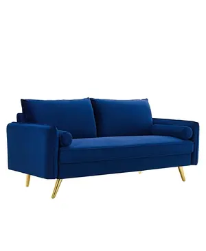 MODWAY Revive Performance Velvet Sofa - Navy