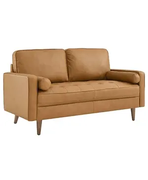 MODWAY Valour Leather Loveseat - Tan