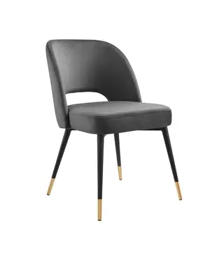 MODWAY Rouse Performance Velvet Dining Side Chairs, Set Of 2 - Charcoal