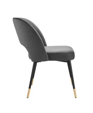 MODWAY Rouse Performance Velvet Dining Side Chairs, Set Of 2 - Charcoal