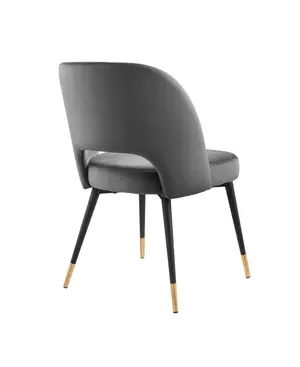 MODWAY Rouse Performance Velvet Dining Side Chairs, Set Of 2 - Charcoal