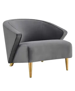 MODWAY Odyssey Performance Velvet Armchair - Gray