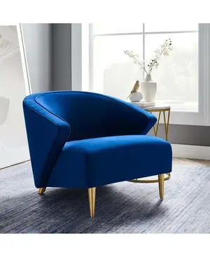 MODWAY Odyssey Performance Velvet Armchair - Navy