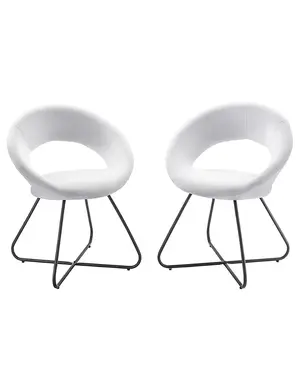 MODWAY Nouvelle Upholstered Fabric Dining Chair, Set Of 2 - Black White