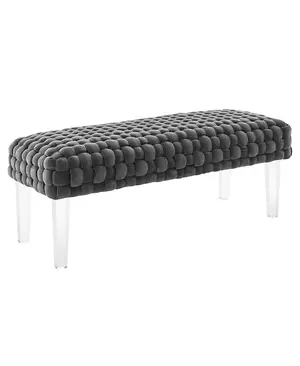 MODWAY Prologue Woven Performance Velvet Ottoman - Gray
