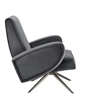 MODWAY Superior Performance Velvet Swivel Chair - Gray