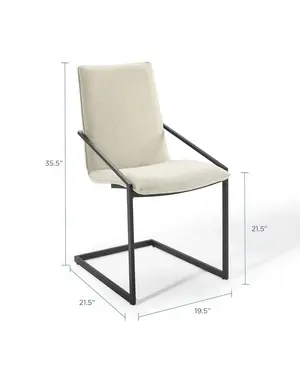 MODWAY Pitch Upholstered Fabric Dining Armchair, Set Of 2