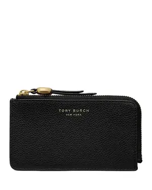 Tory Burch Romy Leather Card Case - Black