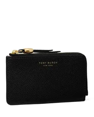Tory Burch Romy Leather Card Case - Black