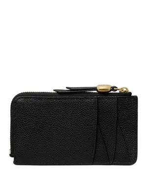 Tory Burch Romy Leather Card Case - Black