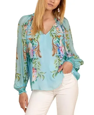 Hale Bob Aarna Chiffon Blouse - Blue