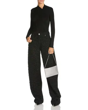 Stella McCartney Mid Waist Laser Boucle Relaxed Curve Jeans