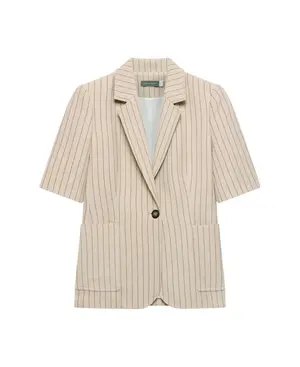 Mint Velvet Pinstripe Short Sleeve Blazer