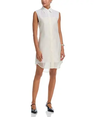 Helmut Lang Sleeveless Shirtdress - White/soft White