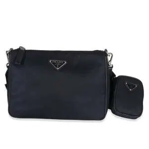 Prada Re-nylon And Saffiano Leather Trim Shoulder Bag - Blue
