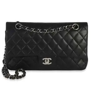 Chanel Quilted Lambskin Classic Double Flap Bag - Black