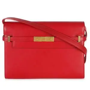 Saint Laurent Calfskin Manhattan Shoulder Bag - Red