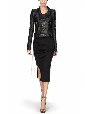 Rick Owens Fitted Skirt With Slit - Black