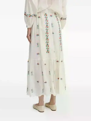 LA PETITE FRANÇAISE Jamal Embroidered Tiered Maxi Skirt