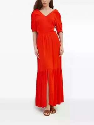 LA PETITE FRANÇAISE Tie-back V-neck Dress - Red