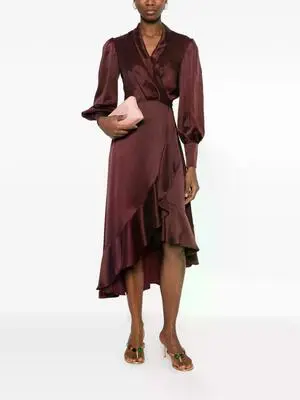 Zimmermann Ruffled Wrap Midi Dress