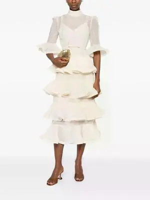 Zimmermann Ruffled Layered Midi Dress