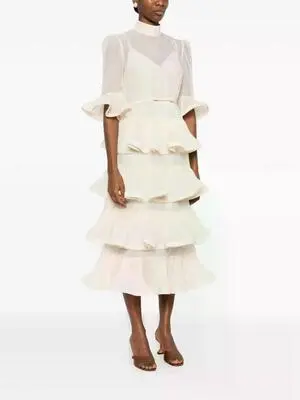 Zimmermann Ruffled Layered Midi Dress