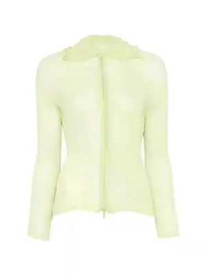 Issey Miyake Ruffled Zip-fastening Shirt - Green