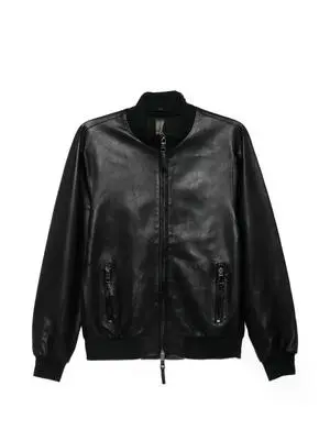 THE JACK LEATHERS Zip-up Leather Bomber Jacket